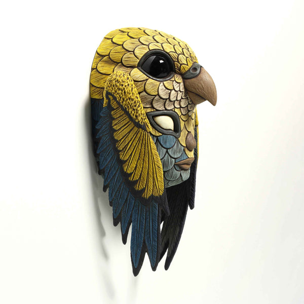 Calvin Ma - Ceramic sculpture - Blend In Mask: Pale Headed Rosella ...