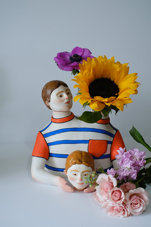Annette Janelle - Two Headed Boy - original sculpture - Modern Eden Gallery